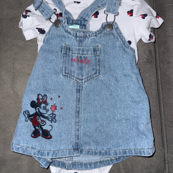 Disney | Dresses | New Disney Baby Denim Minnie Mouse Overall Dress Set ...